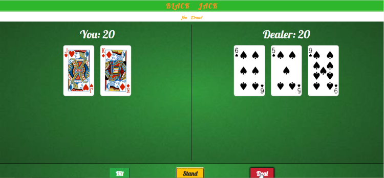 Simple Black Jack Card Game in JavaScript Free Source Code | SourceCodester